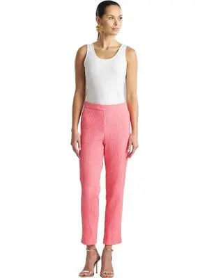 Natori Textured Cotton Jacquard Tapered Pant - Flamingo