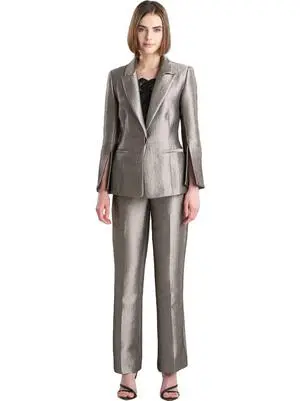 Natori Metallic Jacquard Blazer - Dark Copper