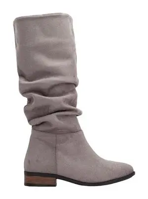 FOREVER & ALWAYS SHOES Maribel Knee High Slouch Boots - Grey