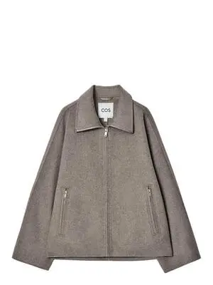 Cos Oversized Double-Faced Wool Jacket Beige
