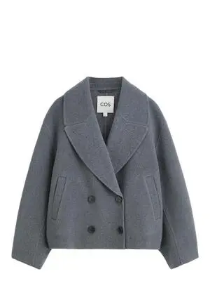 Cos Oversized Double-faced Wool Jacket - Gray