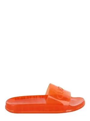 Gucci Rubber Logo Slides - Orange