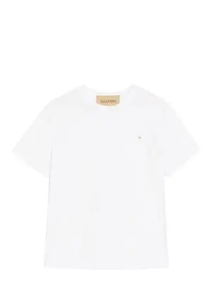 Valentino Garavani Cotton T-shirt With Vgold White
