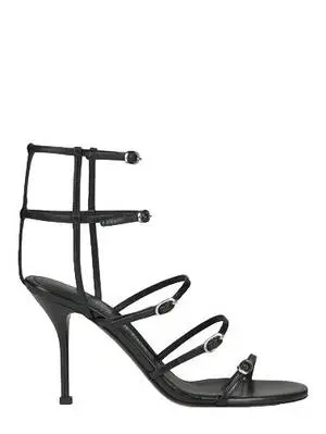 Alexander McQueen Leather Ankle Strap Sandals With Buckle Fastening - Black