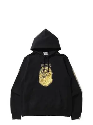 A BATHING APE Jewelry Motif Wide Pullover Hoodie - Black