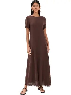Staud Le Havre Dress - Dark Chocolate