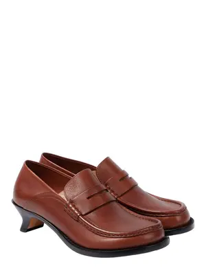 Loewe Campo Leather Loafers - Brown