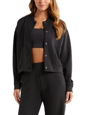 Zella Zella Luxe Snap Front Jacket Black
