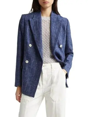 ELEVENTY Pinstripe Double Breasted Blazer