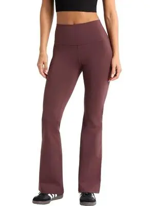 Zella Flex High-Waist Flare Leg Pants Burgundy Fudge