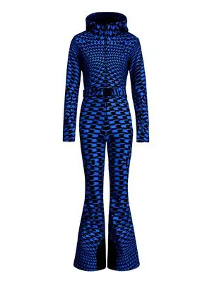 Perfect Moment Twisted Houndstooth Tignes Ski Suit - Indigo-twisted-houndstooth