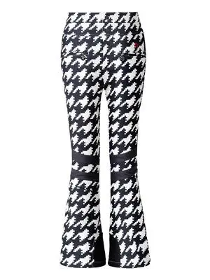 Perfect Moment Houndstooth High-waist Aurora Flare Pant - Black-white-houndstooth-print