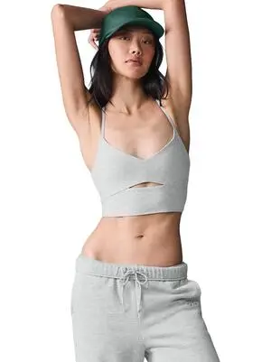 Alo Yoga Soft Highlight Bra Athletic Heather Grey