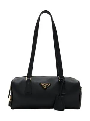 Prada Leather Bowling Bag - Black