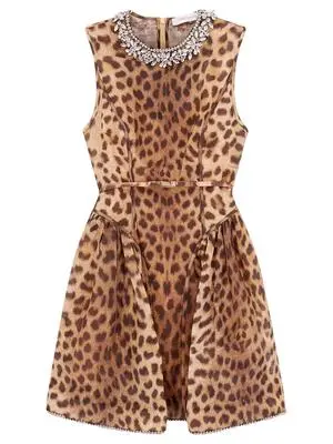 Zimmermann Linen And Silk Mini Dress - Animal Print