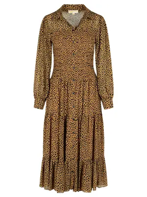 Michael Kors Leopard Print Polyester Dress - Brown