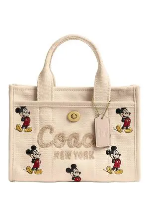 COACH Disney X Cargo Tote Bag 20 With Mickey Mouse Embroidery - Brass/ivory Multi
