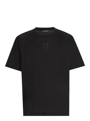 Dolce & Gabbana Cotton T-shirt With Logo Embroidery - Black