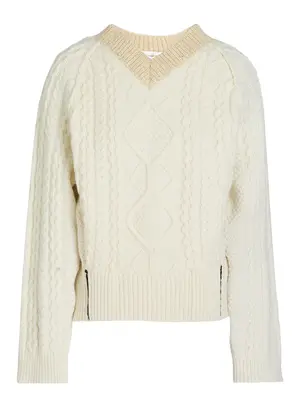 Victoria Beckham Cable-knit Wool Sweater - Ivory