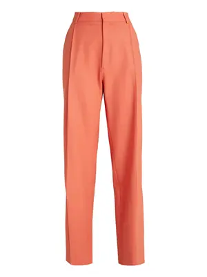 Victoria Beckham Twill Wide-leg Pants - Papaya