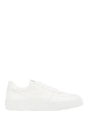 STUART WEITZMAN Courtside Embossed Leather Sneakers - White