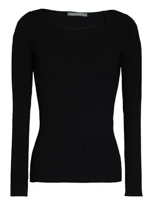 Alberta Ferretti Ribbed-knit Sweater - Black