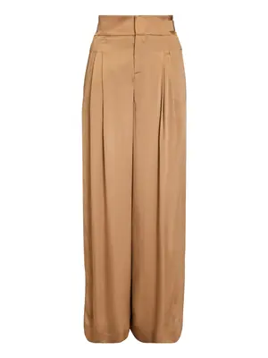 ALBERTA FERRETTI Alberta Ferretti Pleated Satin-Crepe Wide-Leg Pants