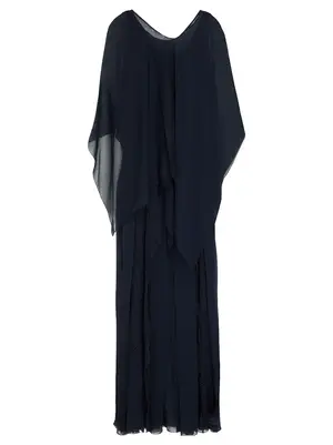 Alberta Ferretti Convertible Cape-effect Gown - Navy