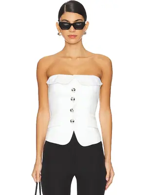 LEJE Tailored Bustier Top - White