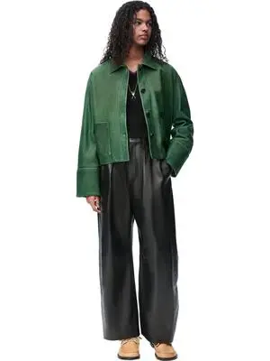 Loewe Nappa Lambskin Turn-up Jacket - Dark Green