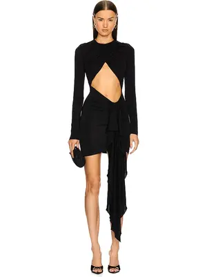 MICHAEL COSTELLO X Isabella Mini Dress - Black