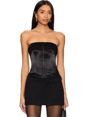MORE TO COME Lucia Corset Top - Black