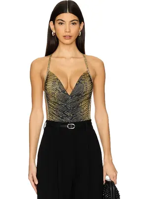 Norma Kamali Butterfly Mio Bodysuit - Python