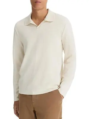 Vince Milano Open Collar Polo - Bone
