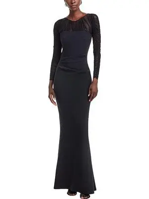 Chiara Boni La Petite Robe Cara Illusion Gown - Black
