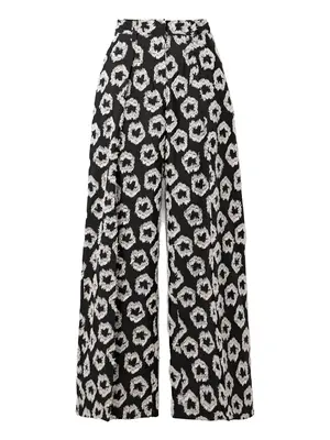 Ulla Johnson Cai Pleated Wide-leg Pants - Black
