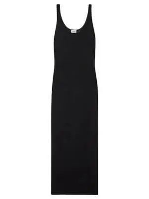 Saint Laurent Metallic Knitted Maxi Dress - Black
