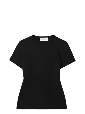 HIGH SPORT Nat Cotton-blend Top - Black