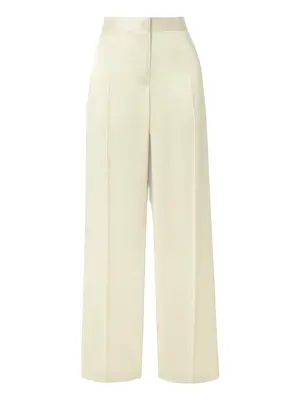 JIL SANDER Pleated Satin Straight-leg Pants - Cream