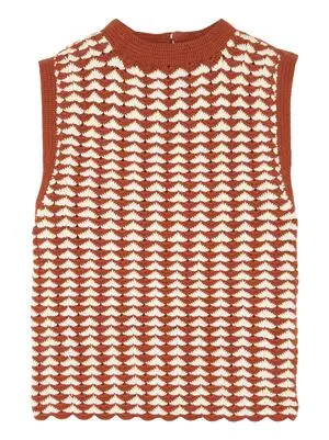 Escvdo Motupe Crocheted Cotton Tank - Red