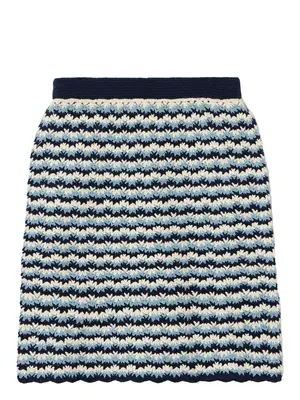 Escvdo Naplo Crocheted Cotton Mini Skirt - Blue