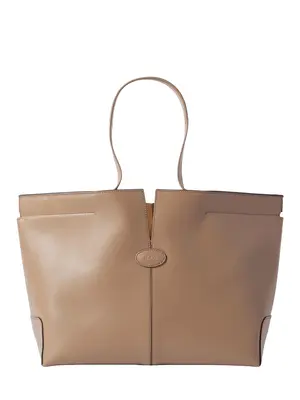 TOD'S Shopping Medium Leather Tote - Neutrals
