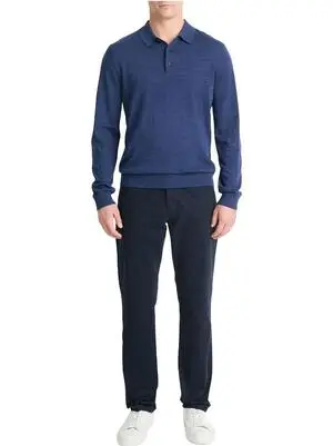 Vince Wool Polo Sweater Blue