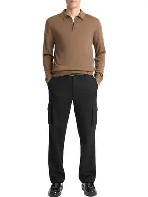 Vince Wool Polo Sweater Natural