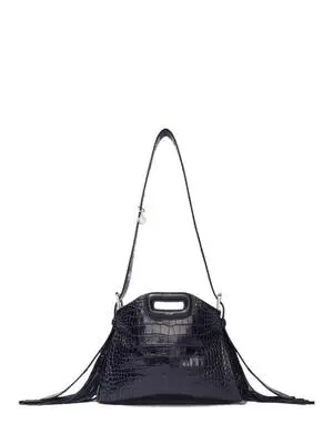 Maje Miss M Mini Embossed Leather Bag - Black