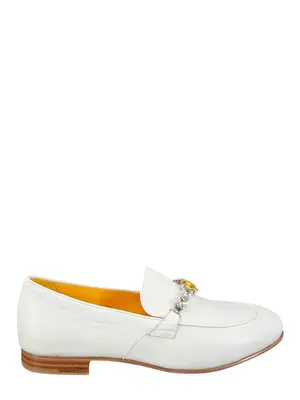 MADISON.MAISON Jewelled Loafers - White