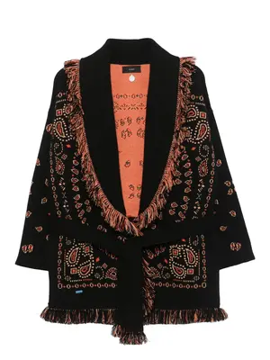 Alanui Bandana-jacquard Cardigan - Black