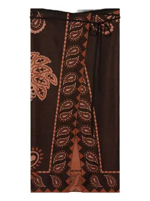 Alanui Wild Wonder Maxi Skirt - Brown