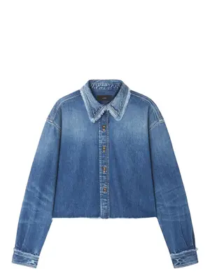 Alanui Fringed Cotton-denim Shirt - Blue