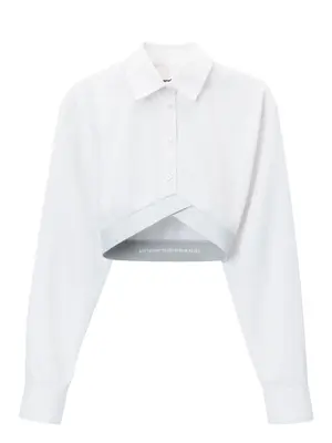 ALEXANDER WANG Alexander Wang Logo-band Cropped Shirt